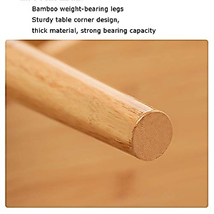 Articles for daily use Oval Natural Coffee Table, Open Bottom Coffee Table with Storage Shelf, Wooden Living Room Coffee Table, Easy to Assemble