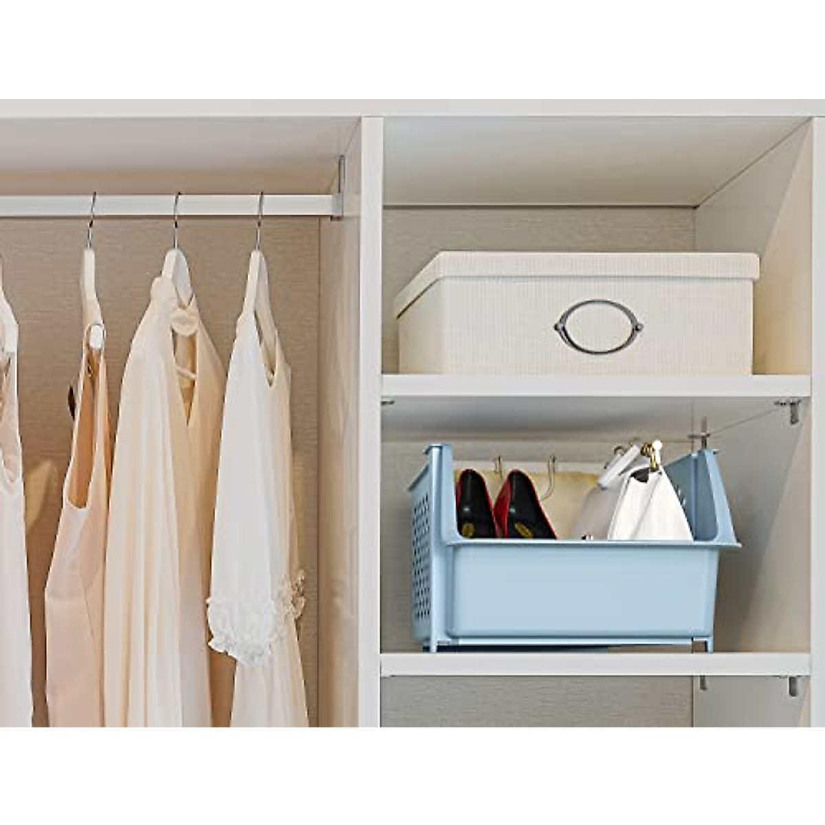 Skywin Plastic Stackable Storage Bins for Pantry - 2 Pack Stackable Bins For Organizing Food, Kitchen, and Bathroom Essentials (Multi)