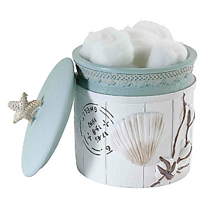 Avanti Linens - Covered Jar, Countertop Organizer, Farmhouse Chic Home Decor (Farmhouse Shell Collection)