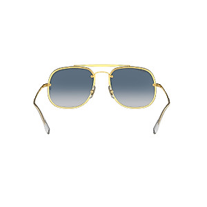 Ray-Ban RB3583N Blaze General Square Sunglasses, Gold/Clear Gradient Blue Mirrored Red, 58 mm