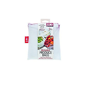 Joie Reusable Produce Bags 5pc Set, Sustainable, Nylon, Mesh, Machine Washable, Eco-Friendly