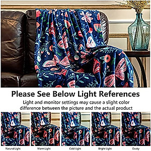 Hallmark Soft Blanket Throw for Women, Microfiber Throw Butterfly Blanket for Couch, 50''x70''