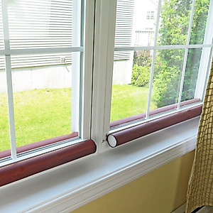 Evelots Door Draft Stopper, Covers Door Gaps up to 2 Inches, Door Noise Blocker, Window Breeze Blocker, Adjustable Door Sweeps, 36 Inches Long, Can be Cut to Size, Brown