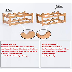 kework 8 Bottles Wine Rack, 2 Tier Nature Bamboo Wine Display Rack, Tabletop Wine Rack, Desktop Countertop Free Standing Wine Storage Shelf (8-Bottle)