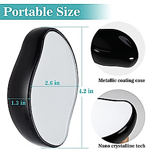Crystal Hair Eraser, Magic Hair Eraser Crystal Hair Remover Reusable Painless Hair Removal Tool for Women and Men Arms Legs Back Chest Belly, Fast & Easy, Black