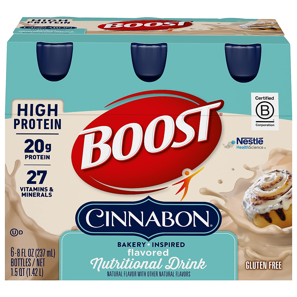 BOOST High Protein Nutritional Drink (Cinnabon, 6 count (Pack of 2))