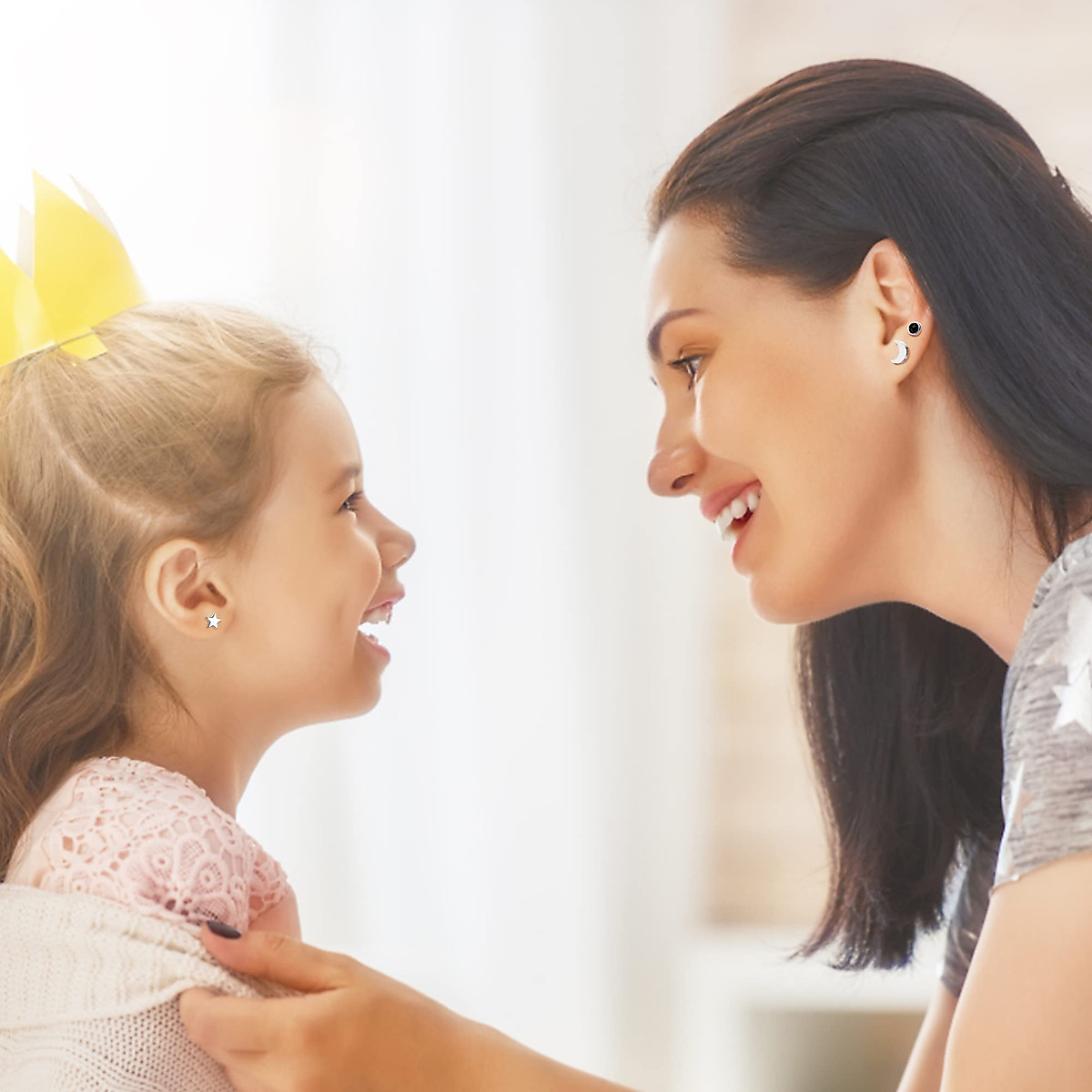 IRONBOX 20G Surgical Steel Stud Earrings for Women Men CZ Heart Star Moon Butterfly Flat Back Earrings Multipack Cartilage Earrings Stud Hoops Tragus Daith Helix Piercing Jewelry Silver