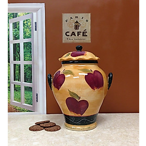 Tuscany Country Apple, Hand Painted Ceramic, Cookie jar Canister, 84176 By ACK