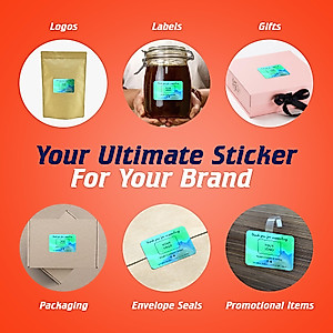 100 Rectangle Square Custom Vinyl Stickers - Label Stickers for Small Business Logo - Personalized Logo Labels for Handmade, Packaging, Bottle, Jars, Candle, Brand Stickers (Apple Green, 3x2)