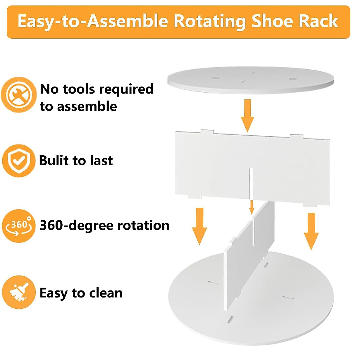 AUNVITO 7 Tier Rotating Shoe Rack Tower Free Standing Shoe Storage Rack 360° Vertical Handbag Shoe Display Organization Lazy Susan Shoe Shelf Organizer Shoe Rack Organizer for Living Room Hallway