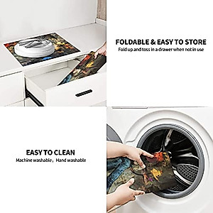 Musical Man Playing Guitar Printed Drying Mat For Kitchen Ultra Absorbent Microfiber Dishes Drainer Mats Non-Slip Silicone Quick Dry Pad - 18 X 16inch