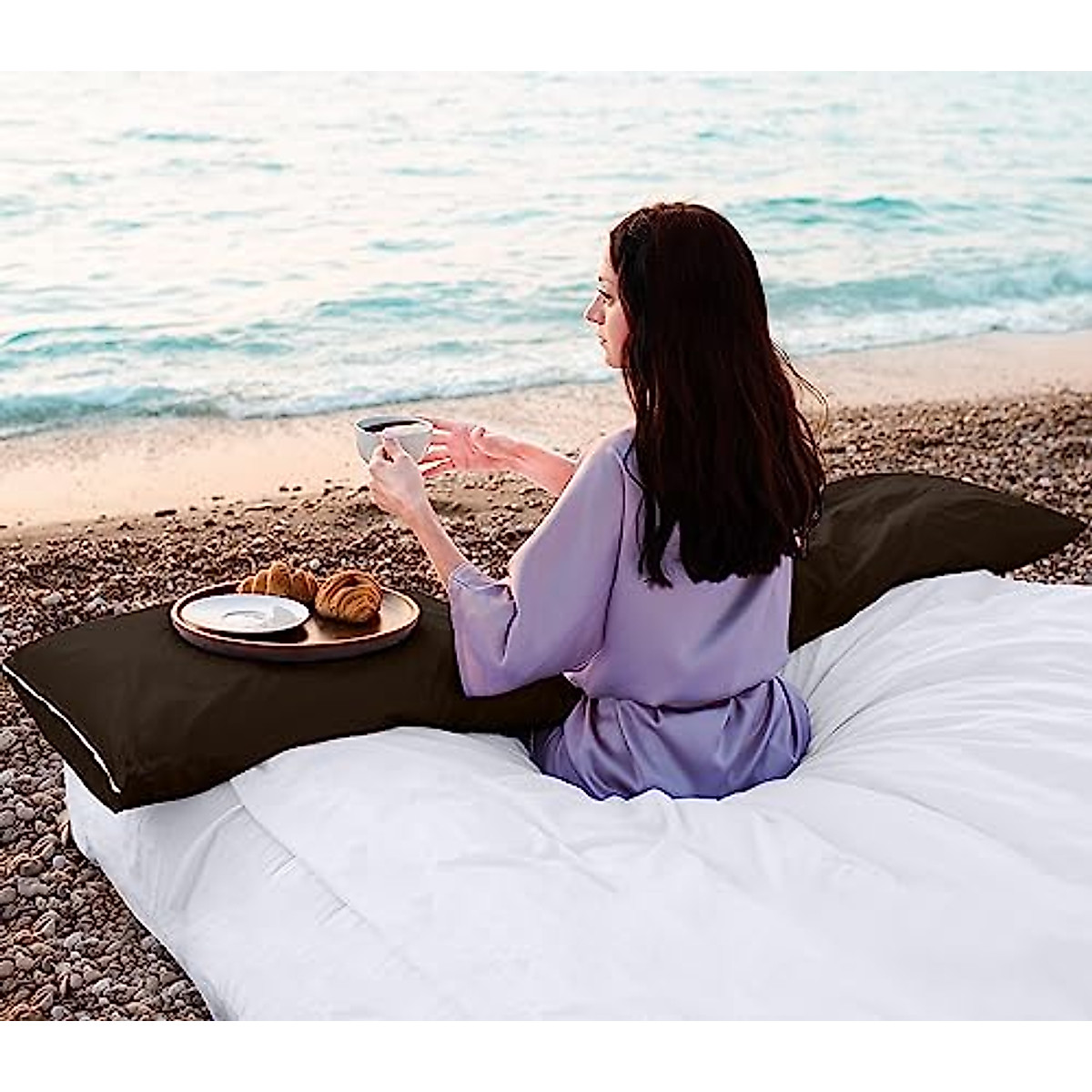 Utopia Bedding Waterproof Pillow Protectors Zippered (2 Pack, Brown) Queen Size, Zippered Pillowcases, Bed Bug Proof Pillow Encasement Covers 20 x 28 Inches