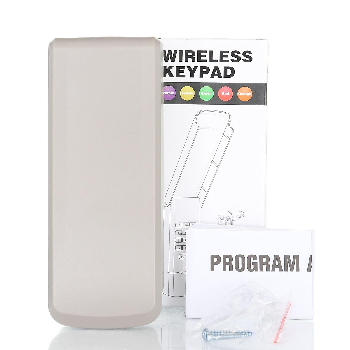 Anderic 877MAX Garage Door Keypad Compatible with Liftmaster Garage Door Openers Fit for All Liftmaster Garage Door Openers Manufactured Since 1993 for Purple Yellow Green Red Orange Learn Keys