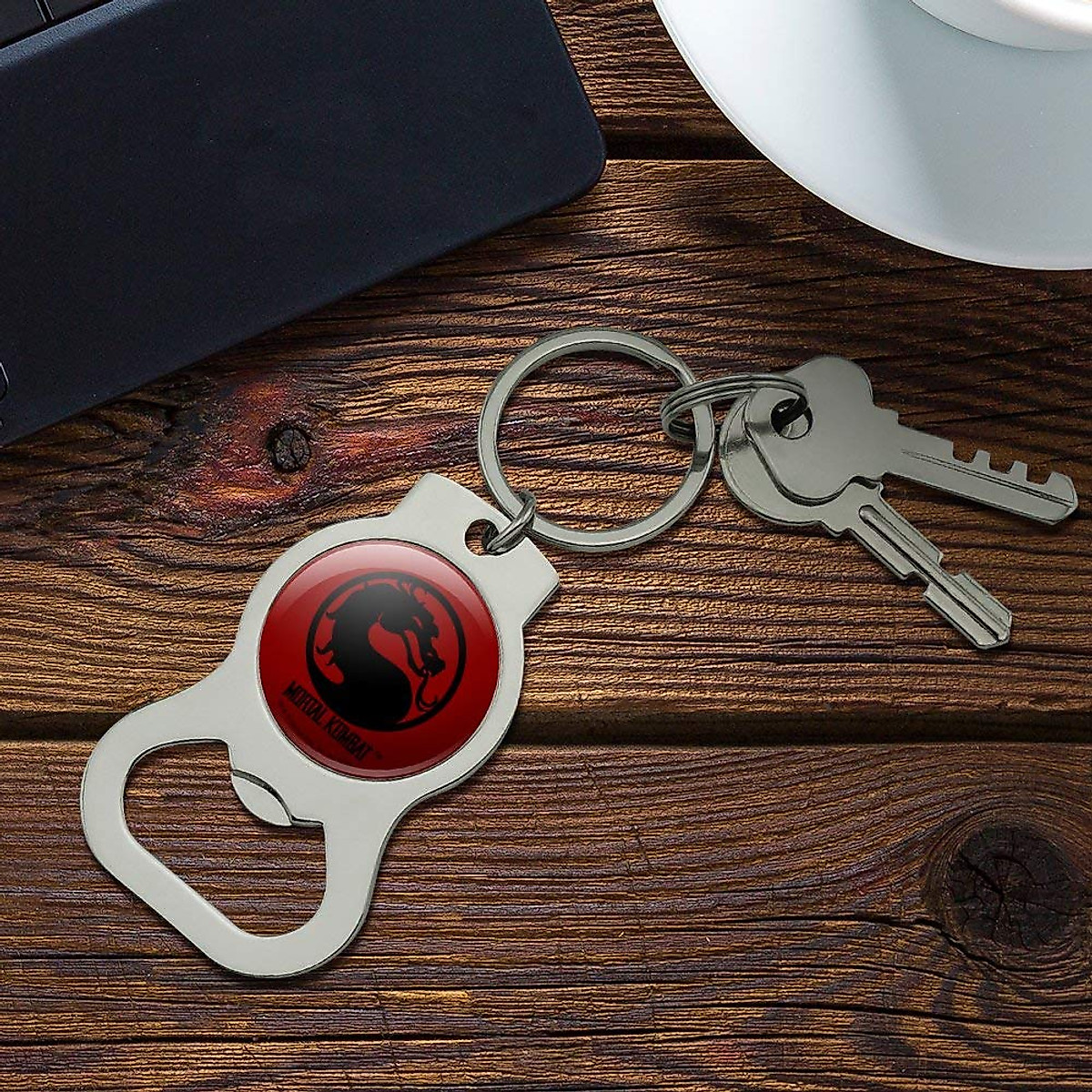 GRAPHICS & MORE Mortal Kombat Symbol Keychain with Bottle Cap Opener