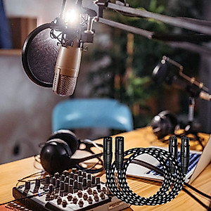 VANDESAIL XLR Cable, 3ft 2 Pack Microphone Cable, XLR Male to Female Balanced Microphone Cord 3 pin, 3 Foot Short mic Cord