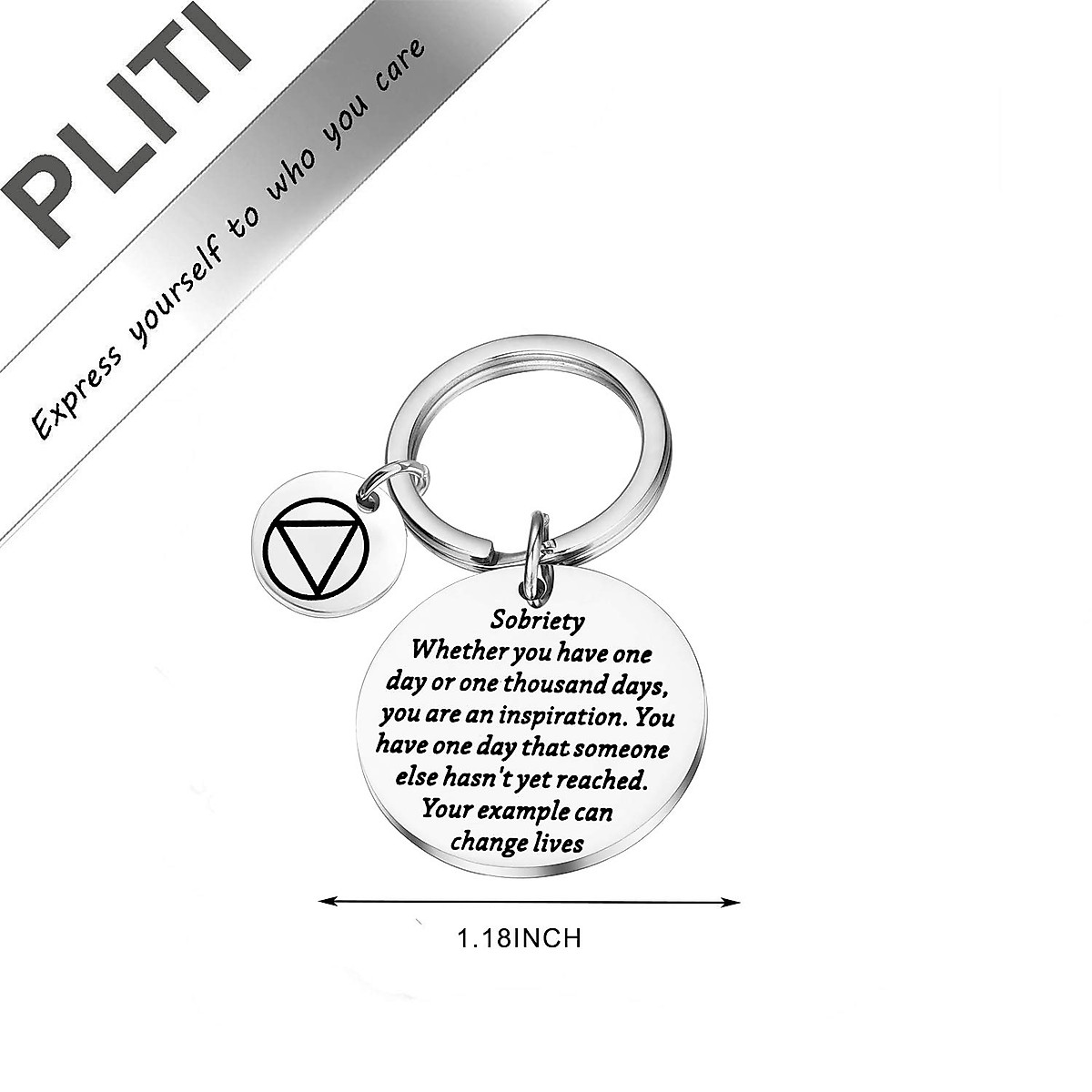 PLITI Sobriety Gift Addiction Recovery Gift Sober Gift Recovery AA Alcoholics Anonymous Birthday Gifts AA NA Gift Sobriety Keychain (Sobriety change lives)
