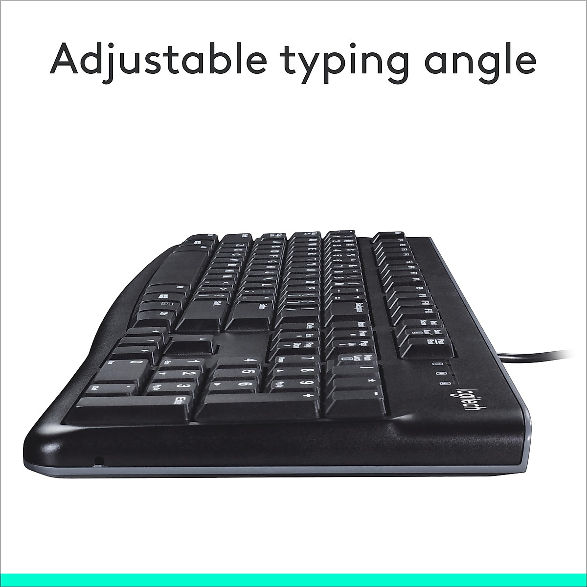 Logitech K120 Wired Keyboard for Windows, Plug and Play, Full-Size, Spill-Resistant, Curved Space Bar, Compatible with PC, Laptop - Black