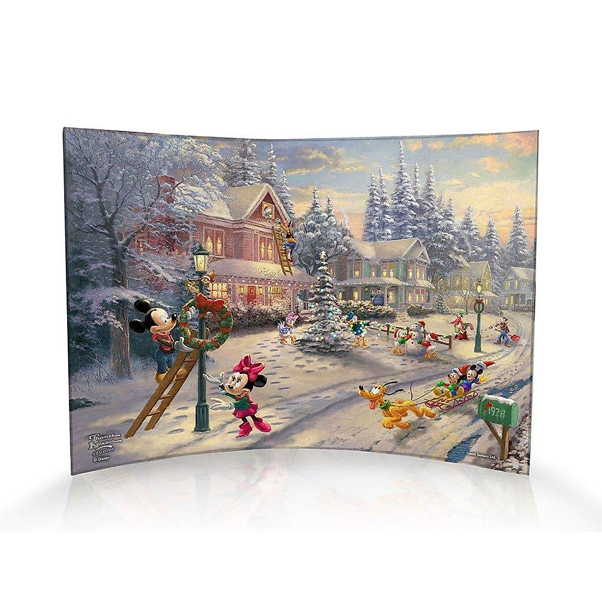 Trend Setters Disney – Mickey Mouse – Minnie Mouse – Victorian Christmas – Curved Acrylic Photo Print – Free Standing Light Catching Photo Décor – For Gifting and Collecting Ltd.