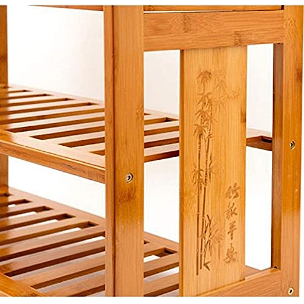 llibnn 2-Tier Bamboo Shoe Bench Holder with Seat Cushion Heavy Duty Shoe Storage Organizer with Drawer for Closet Entryway Hallway (Size : 70cm) (Size : 70cm)