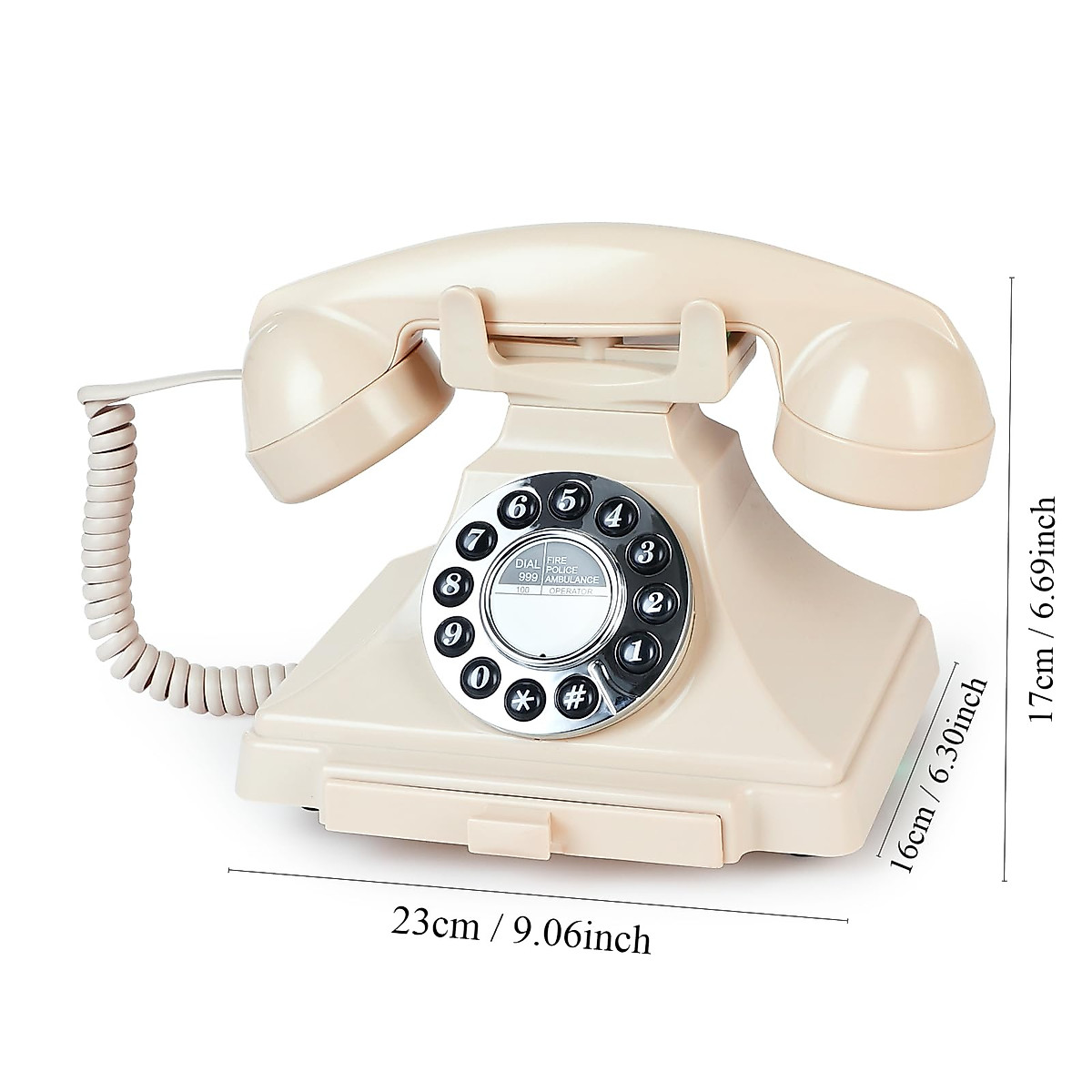 Audio Guest Book Phone Audio GuestBook Weddings Phones Record Customized Audio Messages Guest Book Alternatives Classic Retro Phone for Parties Birthdays Rentals Confessions Special Occasions (Beige)