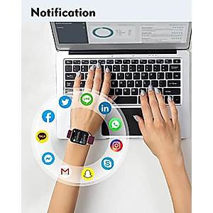 Cloudpoem Smart Watches for Women Men IP68 Waterproof, Smartwatch Compatible with iPhone Android Phones, Reloj para Mujer Hombre Fitness Tracker with Heart Rate Monitor Call/Message Notice Purple