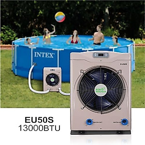 ECOPOOLTECH-Pool Heater for Above Ground Pools,Pool Heat Pump,14000BTU/hr,Up to 5000gallons,110V~120V/60Hz