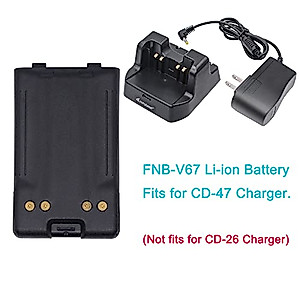 Aimtobest FNB-V67 FNB-V67Li 2200mAh Li-ion Battery Compatible for Yaesu Vertex Radio FT-60R FT-60 FT60R FT60 VX110 VX150 VX170 VX400 VX800 (Not Fits for CD-26 Charger)