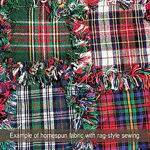 Highland Red Tartan Plaid Cotton Homespun Fabric by JCS - Sold by The Yard