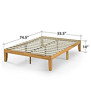 ZINUS Moiz Wood Platform Bed Frame / Wood Slat Support / No Box Spring Needed / Easy Assembly, Natural, Full