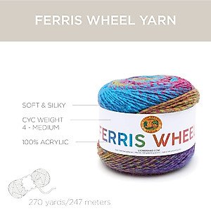 Lion Brand Yarn Ferris Wheel Yarn, Multicolor Yarn for Knitting, Crocheting, and Crafts, 1-Pack, Wild Violets