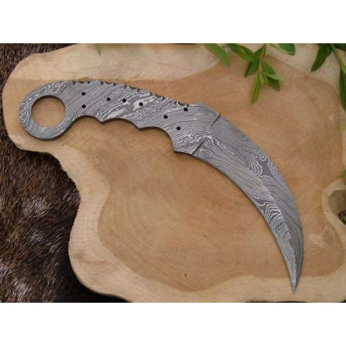 Damascus Steel Blank Blade Custom Handmade 9" Hunting Karambit Knife Blank Blades for knife making
