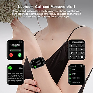 KINGSTAR Smart Watch, 1.69'' Touch Screen Smart Watches for Men Women IP67 Waterproof Smartwatch Fitness Tracker Watch with Heart Rate/Sleep Monitor Smart Watch Compatible for Android iPhone iOS