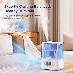 LEVOIT Classic300S Ultrasonic Smart Top Fill Humidifier, Extra Large 6L Tank for Whole Family, APP & Voice Control, Humidity Setting with Sensor, Quiet Sleep Mode, Night Light, Essential Oil Diffuser