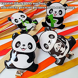 M MORCART Panda Wall Hangers Without Nails, Large Adhesive Hooks with Crystal-Like Glossy Surface, 4-Pack Heavy Duty Sticky Hooks for Hanging Keys Purse Towels Jewelry Calendar Backpack Mask