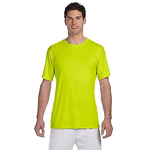 Hanes 4 oz. Cool Dri T-Shirt, Large, SAFETY GREEN