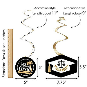 Big Dot of Happiness Law School Grad - Future Lawyer Graduation Party Hanging Decor - Party Decoration Swirls - Set of 40