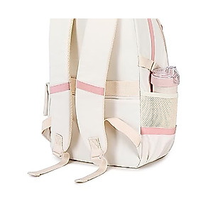 Jaygulf Waterproof Women Laptop Backpack Fashion Girl Daypack Cream