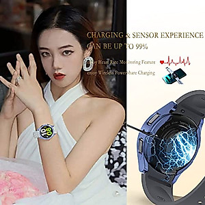 9Pack Cases Compatible with Samsung Galaxy Watch FE 40mm 2024/Watch 5 40mm/Watch 4 40mm Screen Protector, Soft Face Cover + Bling Diamonds Full Protective Bumper Galaxy Watch 5/4/FE 40mm Accessories