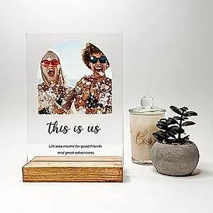 Custom Any Names Words & Picture Personalized Photo Frame Wood Table Desk Stand Display Home Décor Gift For Her Best Friend Better Together Friendship Soul Sisters Best Friends Forever Mate Pal BFF Gift