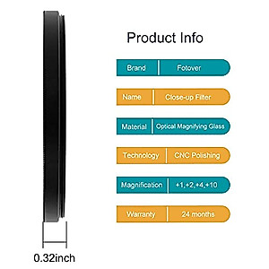 58mm Close-up Filter Kit 4 Pieces(+1,+2,+4,+10) Macro Filter Accessory Close-up Lens Filter Kit Set with Lens Filter Pouch for Canon Nikon Sony Pentax Olympus Fuji DSLR Camera+Lens Cap