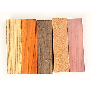 Payne Bros Custom Knives Variety pack of 5 wood scales, 5 INCH, for knife making - gun grps - craft supplies (VP18)