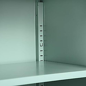 FurnitureR HouseinBox Double Door Locker Modern Style Metal Cabinet with 3 Shelves for Living Room, Bedroom and Office White…