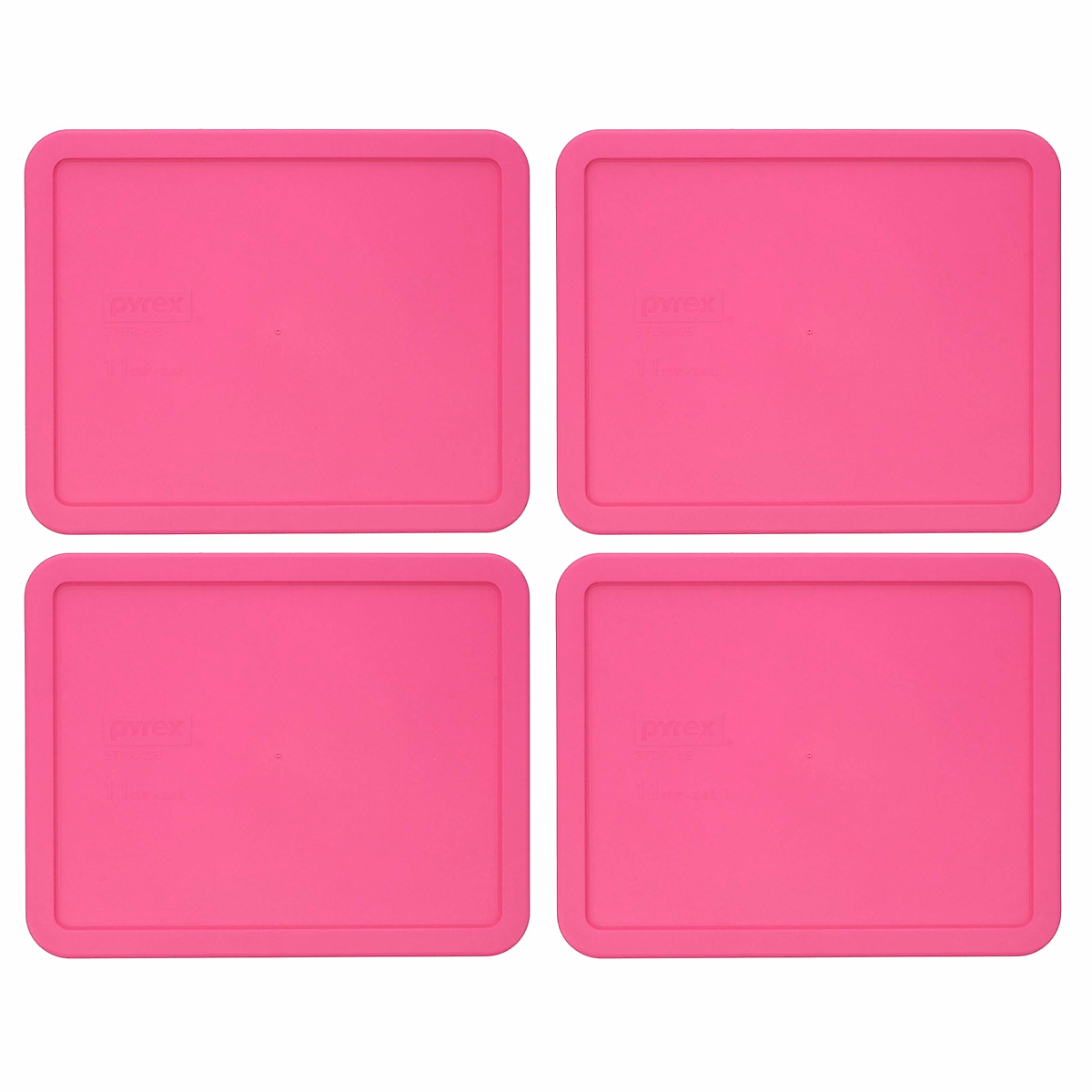 Pyrex 7212-PC Pink Plastic Rectangle Replacement Storage Lid, Made in USA - 4 Pack
