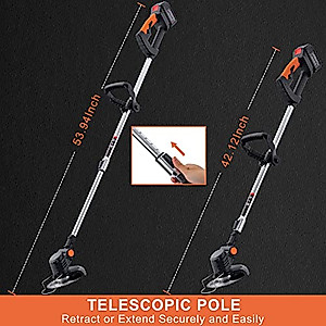 Weed Wacker Cordless Metal Weed Eater Brush Cutter 3 Cutting Capacity 2 Large Batteries for Home Garden Grass Trimming,Weed Cutting and Bush Pruning