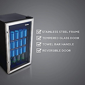 Danby DBC117A2BSSDD-6 18" Stainless Steel Beverage Center with 117 Can Capacity, 3.1 cu. ft. Capacity, Blue LED Lighting and Door Lock, in Stainless Steel