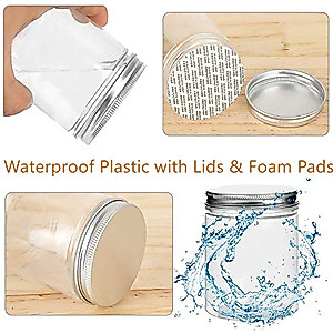 24Pack 6 oz Small Plastic Jars with Lids, Wide Mouth Food Storage Jars, Refillable Empty Containers, Small Storage Containers for Slime, Dried Fruit, Nuts, Honey and Seasoning Storage-BPA Free