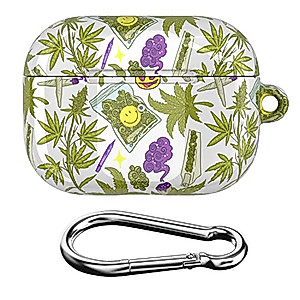 Hard Case Compatible with AirPods Pro 2 | AirPods Pro | AirPods 3 gen 2 1 Dope Joint Smoking Portable Design Protective Cool Weed Plastic Earpods with Keychain Stoner Hook Shockproof Cover Marijuana