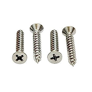 Bolt Dropper 8 x 1-1/4"'' Chrome Coated Stainless Flat Head Phillips Wood Screw, (25 Pack), 18-8 (304) Corrosion Resistant