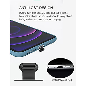 Gavemi USB C Dust Plug, for Phone USB Type C Port Dust Cover Cap, 2 Pack (Black)