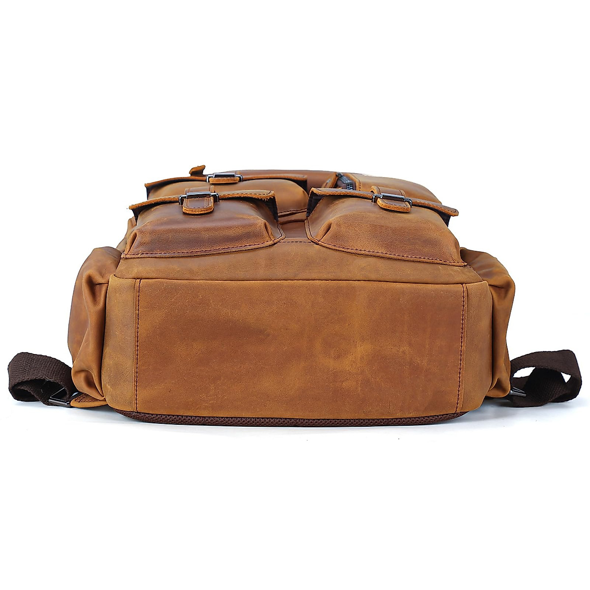 Polare Cowhide Leather Multiple Laptop Backpack Day Pack Travel Bag Satchel For Men